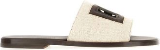 Dolce & Gabbana Homme, Chaussures, Beige, Taille: 44 EU Sandales &agrave; d&eacute;tail logo