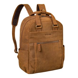 STILORD Silva Gro&szlig;er Business Rucksack Leder Tagesrucksack f&uuml;r Herren und Damen Arbeitsrucksack Vintage Lederrucksack Studenten 2 in 1 Schulter-Rucksack Tasch