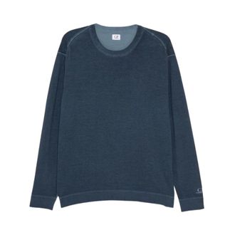 C.P. Company C.p. Company, Homme, Pulls, Bleu, Taille: L SweaT-shirt Teint en Pi&egrave;ce