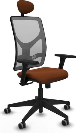 Piqueras y Crespo Drehbarer Schreibtischstuhl ohne Rollen, mit 3D-Armlehnen, h&ouml;henverstellbare Lendenwirbelst&uuml;tze und festes Kopfteil, ausgestattet mit 3 Positionen, Gr