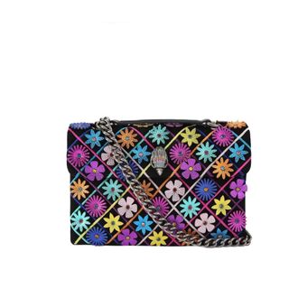 Kurt Geiger Kensington Flowers Schwarze Leder Tasche - - Bags - Damen - Mehrfarbig - ONE SIZE