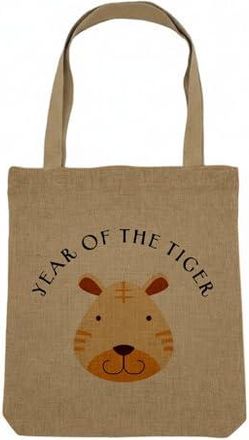 Fabulous Sac Shopping Tote Bag Aspect Lin - Year of the Tiger Chinese Astrology Sign Zodiac Animal Horoscope Drawing - Sac de Courses Toile Epaisse 360g Beige 