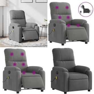 vidaXL Massagesessel Elektrisch Dunkelgrau Mikrofasergewebe - Massage Stuhl - Elektrischer Recliner - Fernsehsessel - Relaxsessel - Lounge Chair - Home &
