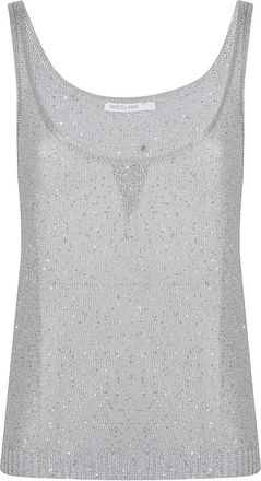 Patrizia Pepe Femme, Tops, Gris, Taille: 40 FR Hauts sans manches