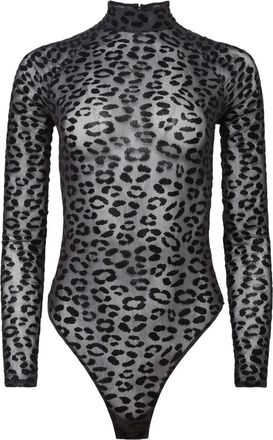 Fleur du Mal Body mit Leopardenmuster - Schwarz
