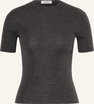 COS Cos Strickshirt Aus Merinowolle grau