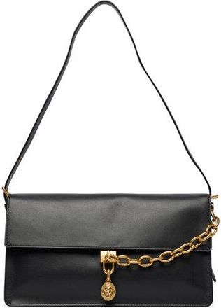 Tommy Hilfiger Handtasche Crest Leather Conv Shoulder Bag AW0AW19015 Schwarz