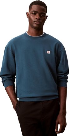 Calvin Klein Herren 400Gsm Trry Bdg Crwn Lv04Rc273G Sweatshirts, Blue (Navy Teal), L