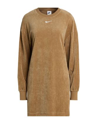 Nike SPORTSWEAR WOMENS VELOUR LONG-SLEEVE CREW DRESS