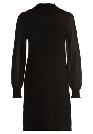 Betty & Co Damen Strickkleid mit Lurexfaden 46, Schwarz
