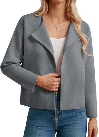 Grace Karin Cardigan &agrave; manches longues pour femme - Col &agrave; revers - Boutons - Ouverture sur le devant - Cardigan - Automne - Affaires - Tenue de bureau, Cl26-05/gr