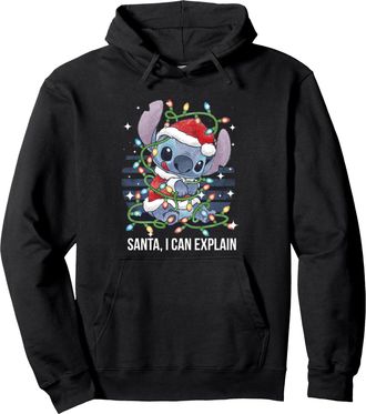 Disney Lilo & Stitch Christmas Santa I Can Explain Cute Mess Pullover Hoodie