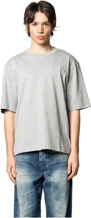 Marine Serre Homme, Tops, Gris, Taille: 2XL Moon Logo Jersey SS Crewneck T-Shirt
