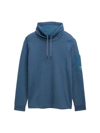 Tom Tailor Herren 1047814 Snood Langarmshirt aus Baumwolle, 19934-Teal Grindle Structure, L