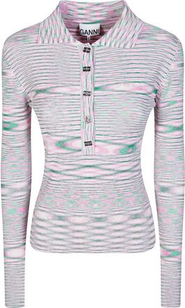 Ganni Femme, Tops, Multicolore, Taille: 38 FR Polo a Costine Melange