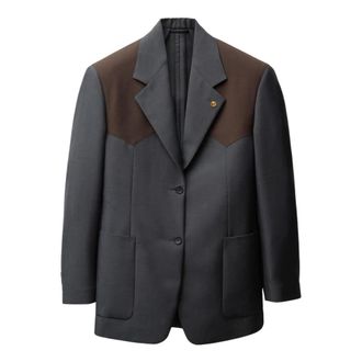 Versace Wool-Mohair Blazer - - Jackets - Damen - Grau - S