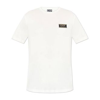 Emporio Armani Emporio Armani Ea7, Homme, Tops, Blanc, Taille: 2XL T-shirt avec &eacute;cusson logo