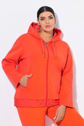 Ulla Popken Sommerjacke Kapuzenjacke Bindeband doppelter Saum