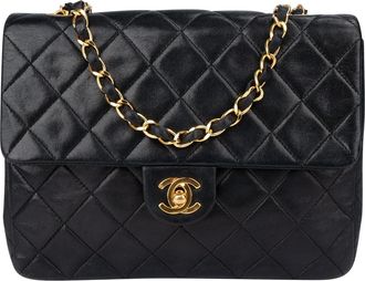 Chanel Crossbody Bags - Chanel Quilted Lambskin 24K Gold Single Flap Cross - Gr. unisize - in Schwarz - für Damen