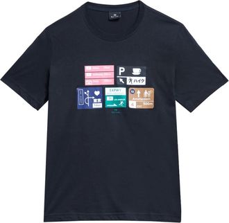 Paul Smith Homme, Tops, Noir, Taille: S Road Signs T-Shirt