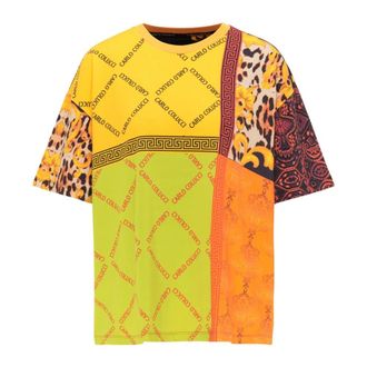 Carlo Colucci Allover Print T-Shirt - - Tops - Damen - Gelb - L