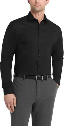 Kenneth Cole Chemise habillée Coupe ajustée Unie, Noir, 38 cm-39 cm Cou 86 cm-89 cm Manche Homme