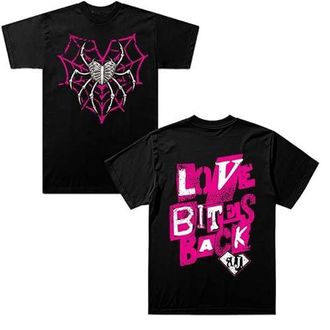 Generic AJ Lee Love Bites Back Merch T-shirt d&eacute;t&eacute; tendance d&eacute;contract&eacute; Y2K T-shirt sport unisexe, Noir, 4XL