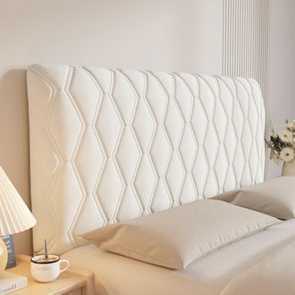 Generic Velours Gepolsterte Kopfteilbezug Für Bett Staubdichte Dehnbare Verdickt Gesteppt Einfarbig Baumwolle Kopfbedeckungen Abdeckung Schutzhülle Für 150/16