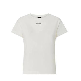 Pinko Pinko, Femme, Tops, Blanc, Taille: 40 FR Logo T-Shirt