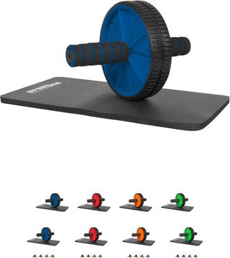 Sport-Tec Bauchtrainer Ab Wheel inkl. Kniematte, Roller, Bauchwegtrainer