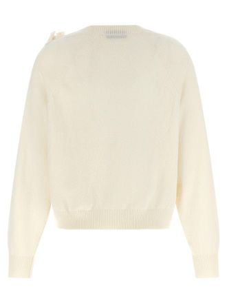 Alberta Ferretti 3D Floral-Embroidered Sweater - Cream