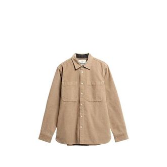Barbour Chemise droite col classique c&ocirc;tel&eacute;e en coton m&eacute;lang&eacute;