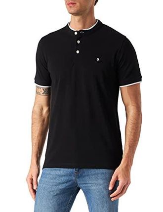 Jack & Jones JACK&JONES JJEPAULOS Mao Polo SS Noos, Black, XS pour des Hommes