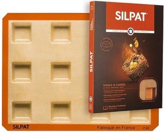 Silpat ES-02366-99 Perfect Mold Brownie, Silikon, 12 Cups, Orange