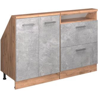 Vicco Ensembles de meuble de rangement sous pente Rion, B&eacute;ton/force dor Ch&ecirc;ne, Lot de 2, Vicco