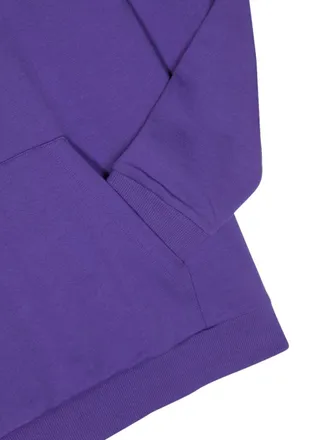 Versace Logo-Embroidered Cotton Hoodie - Purple