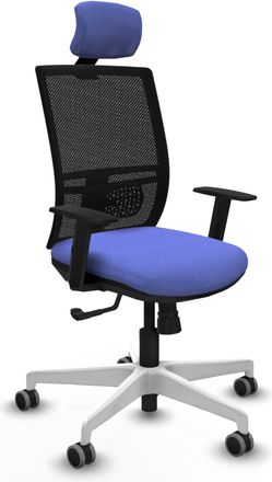 Piqueras y Crespo Home Office Ambossessel mit 1D-Armen, h&ouml;henverstellbarer Lendenwirbelst&uuml;tze und h&ouml;henverstellbarem Kopfteil, ausgestattet mit 4 Positionen, Schwarz/He