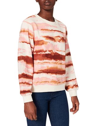 Tom Tailor Damen Print Sweatshirt, 27595 - Batik Stripe, S