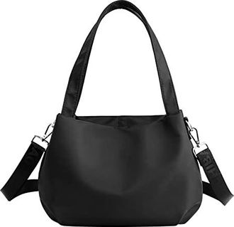 Generic Nouveau sac en nylon tendance avec cordon de serrage et bandouli&egrave;re l&eacute;ger et polyvalent, petit sac pour homme, sac &agrave; bandouli&egrave;re 2022, Noir, Taille un