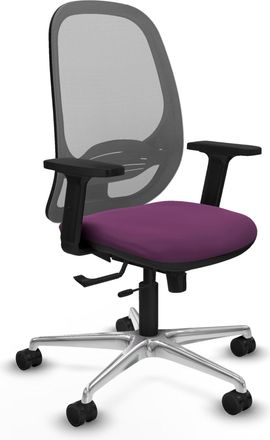 Piqueras y Crespo Cilanco Studienstuhl mit 2D-Armen, h&ouml;henverstellbare Lendenwirbelst&uuml;tze, ausgestattet mit Syncro/Traslack und Schneideschaum, Grau/Violett