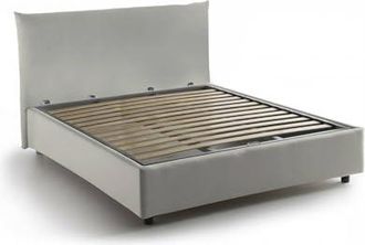 Talamo Italia Ornella Doppelbett, Stauraumbett mit Stoffbezug, 100 % Made in Italy, &Ouml;ffnung vorne, geeignet f&uuml;r Matratze 120x190 cm, Beige