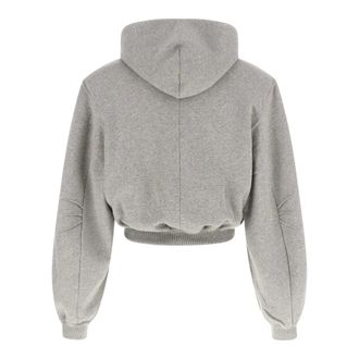 The Attico Femme, Sweatshirts et sweats &agrave; capuche, Gris, Taille: 34 FR SweaT-shirt zipp&eacute; court