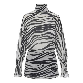 Patrizia Pepe Robe Courte Imprim&eacute; Z&egrave;bre - Femme - Robes - Multicolore - Taille: 38 FR