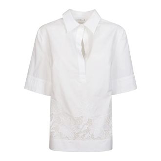 P.A.R.O.S.H. P.a.r.o.s.h., Femme, Blouses et Chemises, Blanc, Taille: 36 FR Chemise Florale Brod&eacute;e