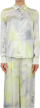 Blugirl Femme, Blouses et Chemises, Multicolore, Taille: 46 FR Camicia Reg Raso Stampato Lime