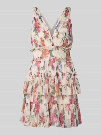 Lace & Beads Cocktailkleid mit V-Ausschnitt