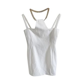 Versace Collection Chain Halter White MIni Dress Size S