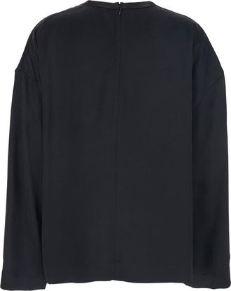 Toteme Viscose Crew Neck Blouse - Black