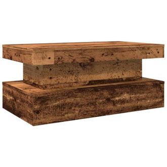 vidaXL Couchtisch mit LED-Leuchten Altholz-Optik 90x50x40 cm Vidaxl