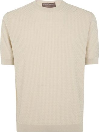 FILIPPO DE LAURENTIIS Homme, Pulls, Beige, Taille: 3XL Pull Ras du Cou &agrave; Manches Courtes